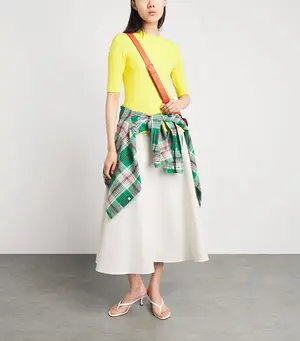 Polo Ralph Lauren Cotton-wool Panelled Midi Skirt - Neutral