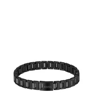 BOSS Black-plated Cuff With Logo Closure
