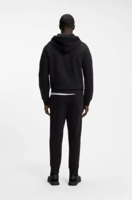 BOSS Stretch-cotton Zip-up Hoodie With Puff Logo