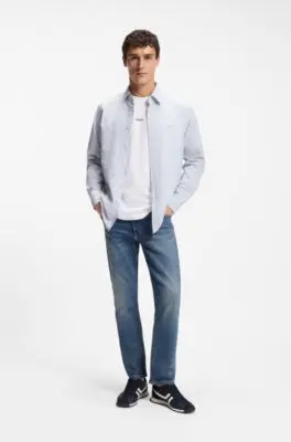 BOSS Regular-fit Shirt In Stretch-cotton Dobby