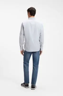 BOSS Regular-fit Shirt In Stretch-cotton Dobby
