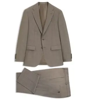 BOSS Two-piece Slim-fit Suit In Virgin Wool - Brown