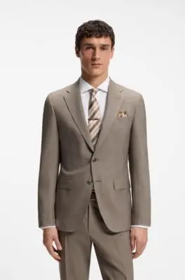 BOSS Two-piece Slim-fit Suit In Virgin Wool