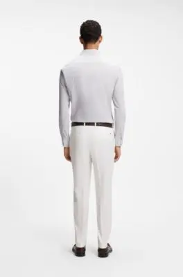 BOSS Slim-fit Shirt In Striped Cotton-blend Poplin