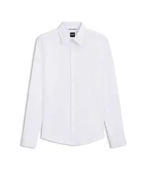 BOSS Slim-fit Shirt In Structured Performance Stretch Fabric - White