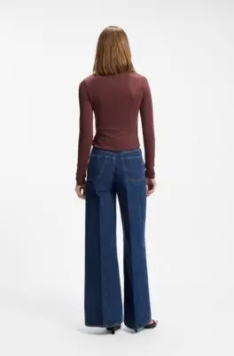Hugo Slim-fit Cupro Top With Modern Boatneck