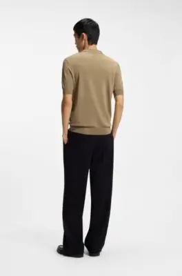 Hugo Knit Polo With Zipper Neck