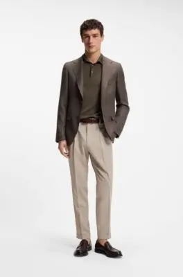 BOSS Polo Sweater In Wool