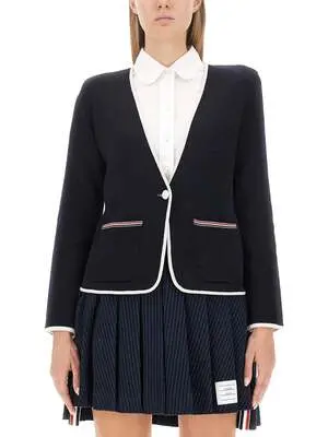 Thom Browne Unconstructed 4-bar Single-breasted Blazer