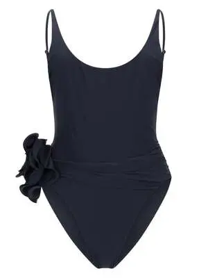 Magda Butrym Ruffle Accent One-piece Swimsuit - Blue