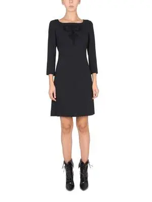 Moschino Embroidered Cady Dress - Black