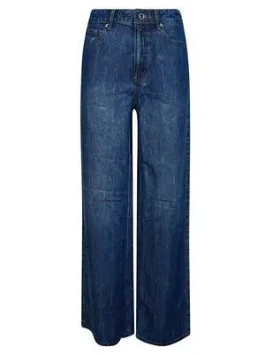 SELF-PORTRAIT Rhinestone Detail Striped Jeans - Blu