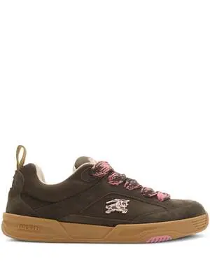 Burberry BURBERRY Mesh And Suede Low-Top Sneakers With Logo Detail Marrone