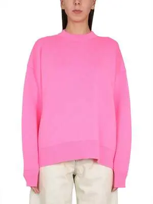 Palm Angels Crew Neck Fine Knit Wool Sweater