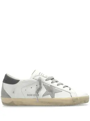 GOLDEN GOOSE Distressed Leather Sneakers With Signature Star - Bianco