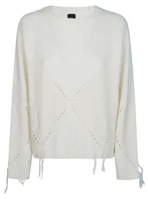 Pinko Fashionable Pullover With Openwork Design - Beige