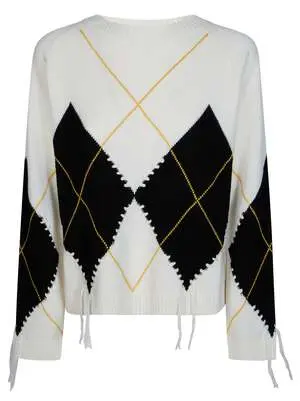 Pinko Stylish Knit Pull-over With Decorative Cut-outs - Bianco