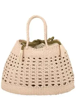 Dragon Diffusion Woven Leather Handbag - Beige