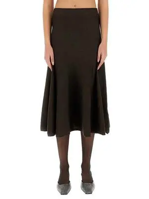 Khaite Mayu Wool-blend Midi Skirt