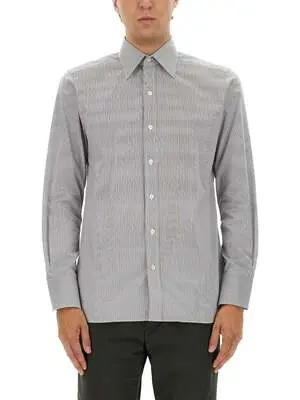 TOM FORD Tiny Stripe Slim Fit Shirt - Grey