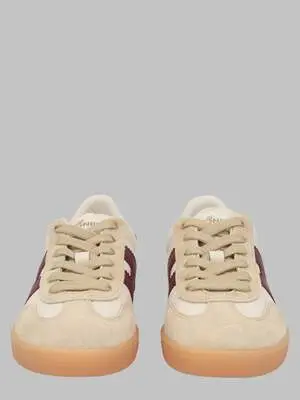 Hogan Leather & Mutton Lace-up Sneakers - Beige