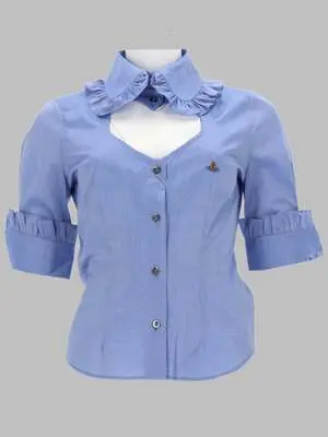 VIVIENNE WESTWOOD Slim Fit Frill Shirt - Azure