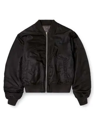 DIESEL® 100% Polyamide Zip-up Bomber Jacket - Nero