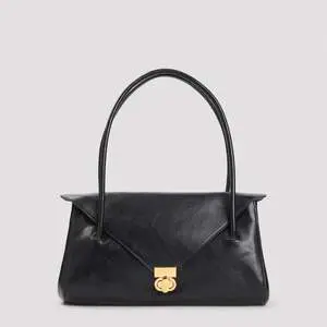 Marni Calf Leather Mini Shoulder Bag With Dimensions 32cm X 17cm X 12cm - Black