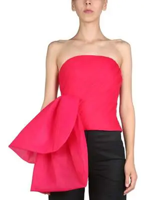 ANOUKI Bow Detail Strapless Top - Fuchsia