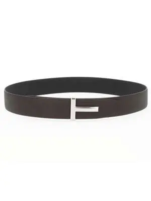 TOM FORD Style Belt With T Buckle, 4 Cm - Brown