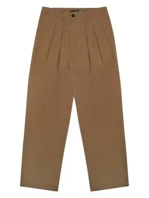 LOW BRAND Safari Wool Blend Trousers - Brown