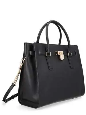 Michael Kors Hamilton Moderne Large Leather Satchel - Black
