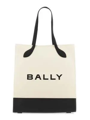 Bally Cotton Tote Shoulder Bag - White