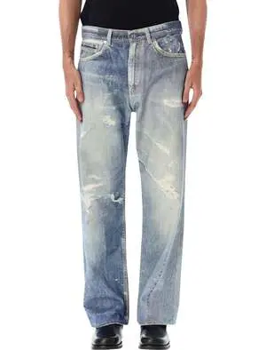 Our Legacy Relaxed Wide-leg Printed Jeans - Digital Print