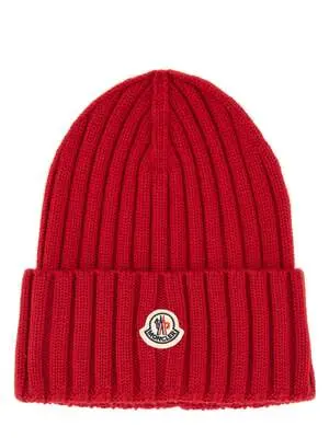Moncler Wool Logo Hat For Fw25 - Red