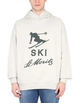 Bally Cotton Sweatshirt With Ski Graphic