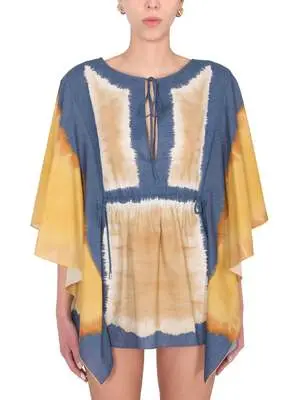 Alberta Ferretti Tie Dye Print Caftan - Multicolour