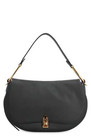 COCCINELLE Magie Soft Leather Handbag With Turn-lock Flap - Black