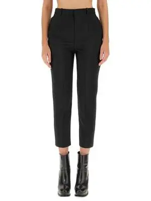 Alexander McQueen Wool And Cupro Tailored Pants - Black