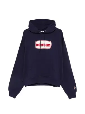 ICECREAM Logo Cotton Hoodie - Blue