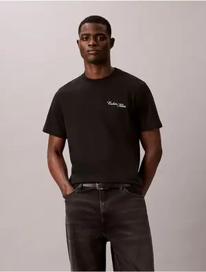 Calvin Klein Calvin Klein Embroidered Calligraphy Easy Tee Black
