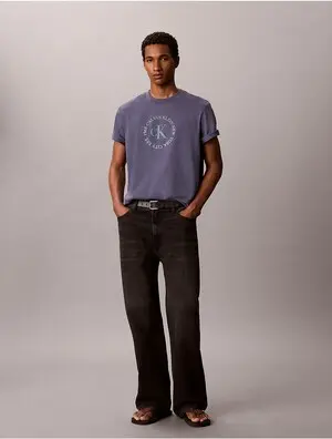 Calvin Klein Circle Logo Monogram Graphic Tee - Blue Nomad