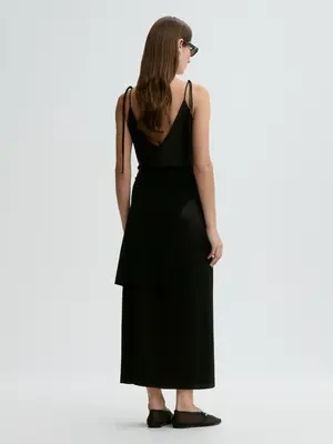BY MALENE BIRGER Pasca Satin Cropped Top - Black