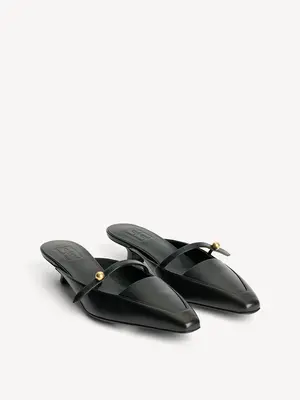 BY MALENE BIRGER Micha Leather Slip-on Kitten Heel Sandals