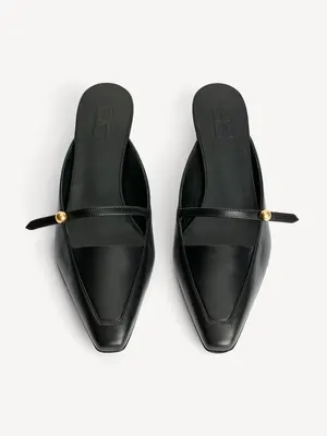 BY MALENE BIRGER Micha Leather Slip-on Kitten Heel Sandals