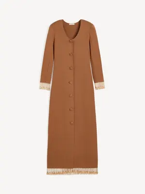 BY MALENE BIRGER Serafina Embellished Maxi Dress - Latte Brown