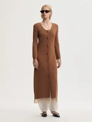 BY MALENE BIRGER Serafina Embellished Maxi Dress - Latte Brown