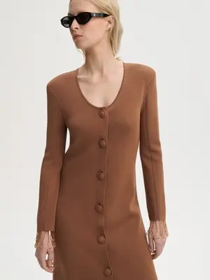 BY MALENE BIRGER Serafina Embellished Maxi Dress - Latte Brown