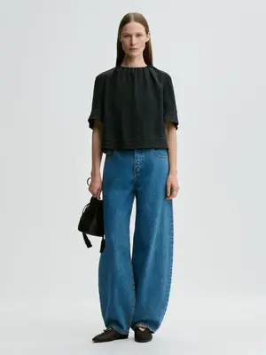 BY MALENE BIRGER Marian Linen Top - Black