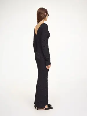 BY MALENE BIRGER Venus Maxi Dress In Textured Fabrication - Black